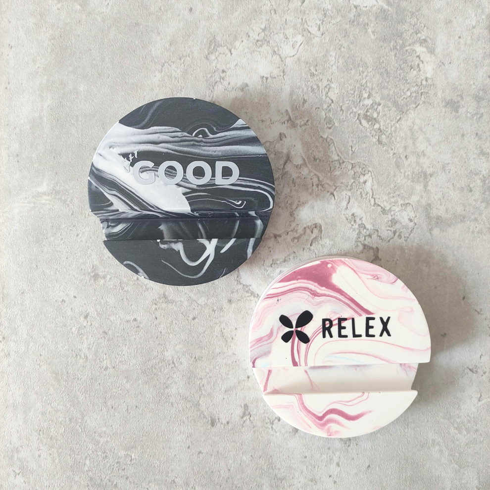 Custom Jesmonite Round Phone Holder | GiftGood Swag